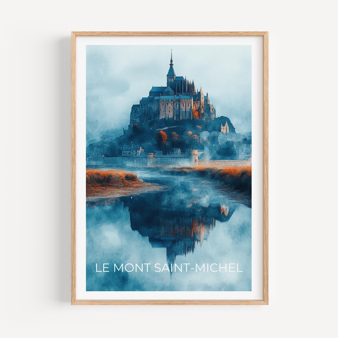 Mont Saint-michel Travel Poster | France Travel Print | Medieval French ...