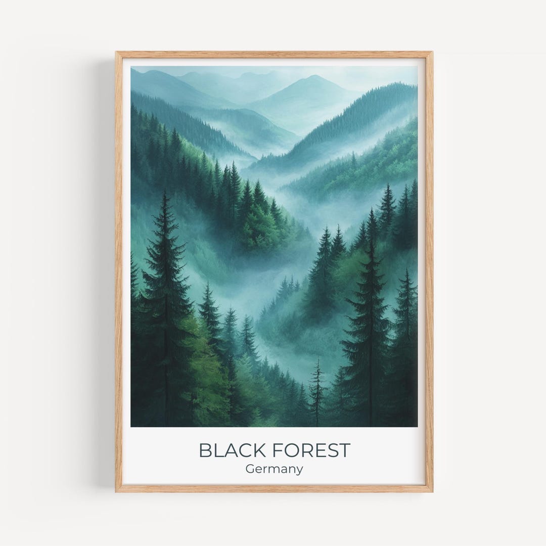 Black Forest Travel Poster | Germany Travel Wall Art | Scenic Landscape ...