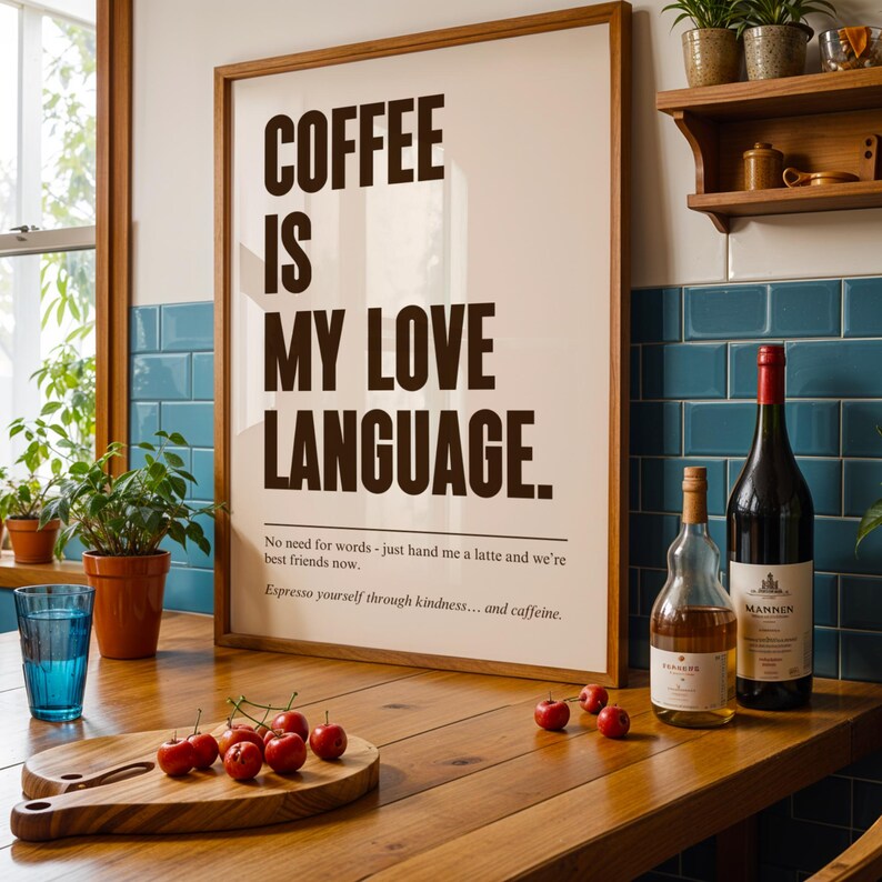 Coffee is My Love Language Print: Modern Kitchen Wall Art (digital ...