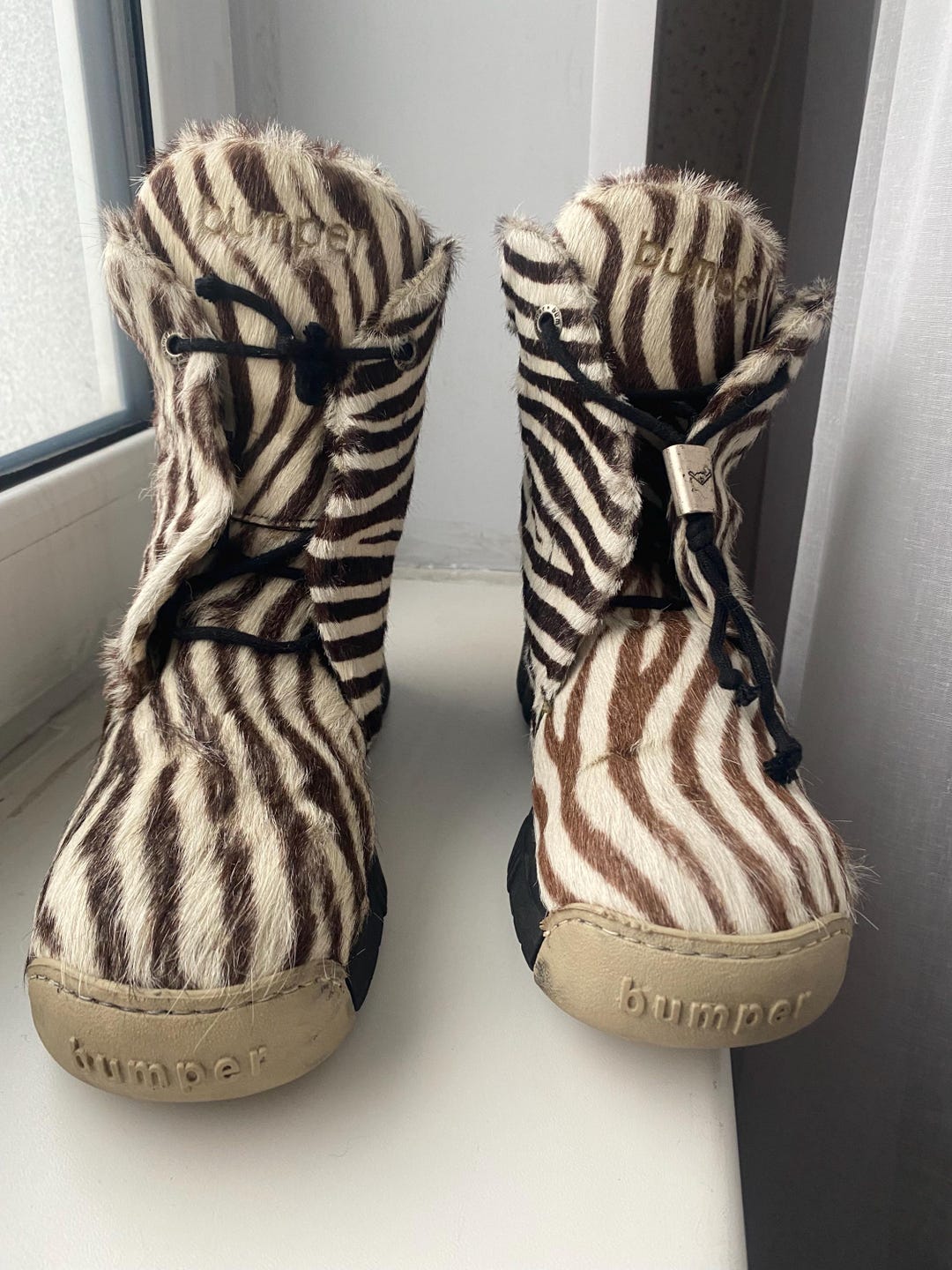 Vintage Bumper Boots. Zebra Print - Etsy