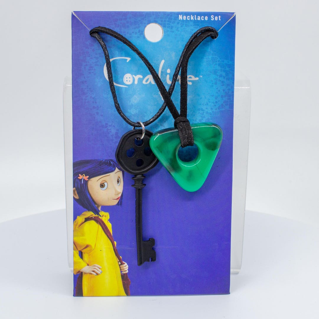 Coraline Inspired Seeing Stone & Key Necklace Set - Etsy