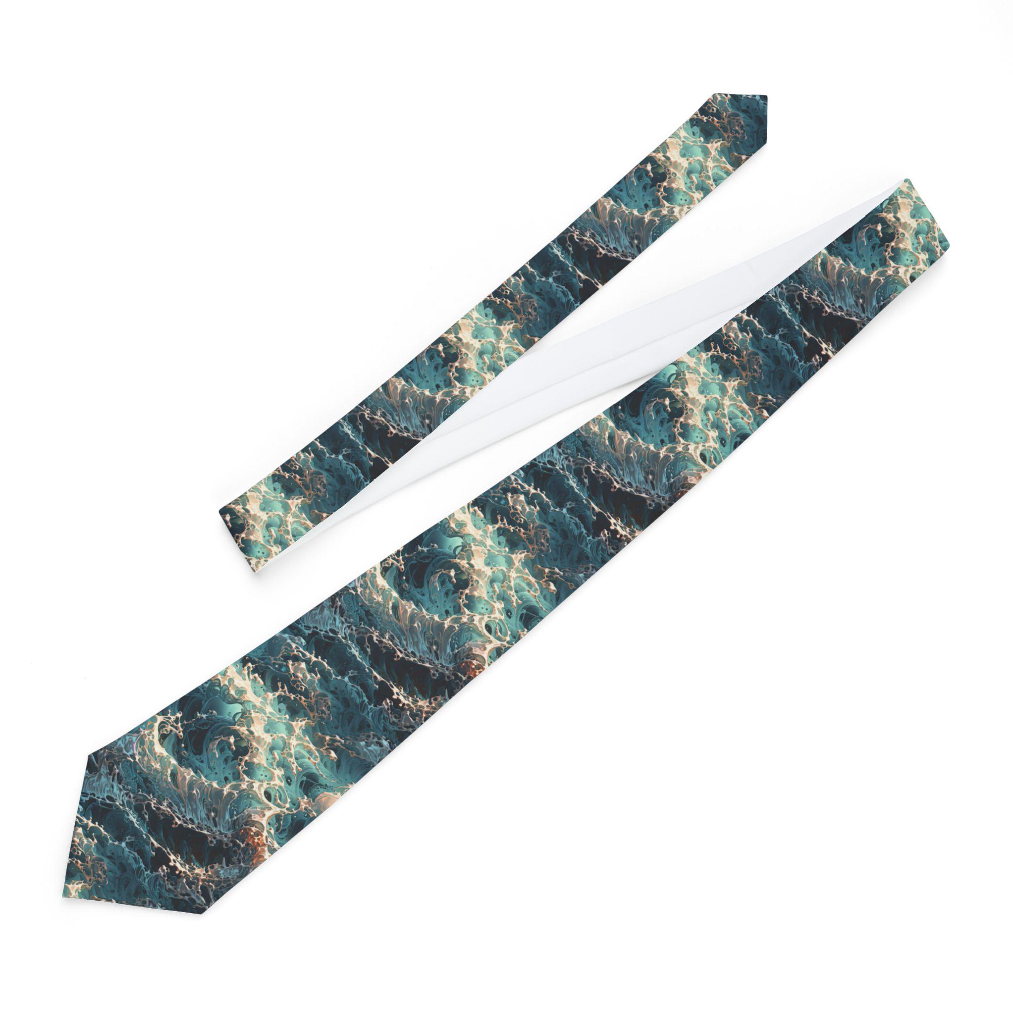 Ocean Wave Polyester Necktie: Beach Wedding Nautical Tie - Etsy