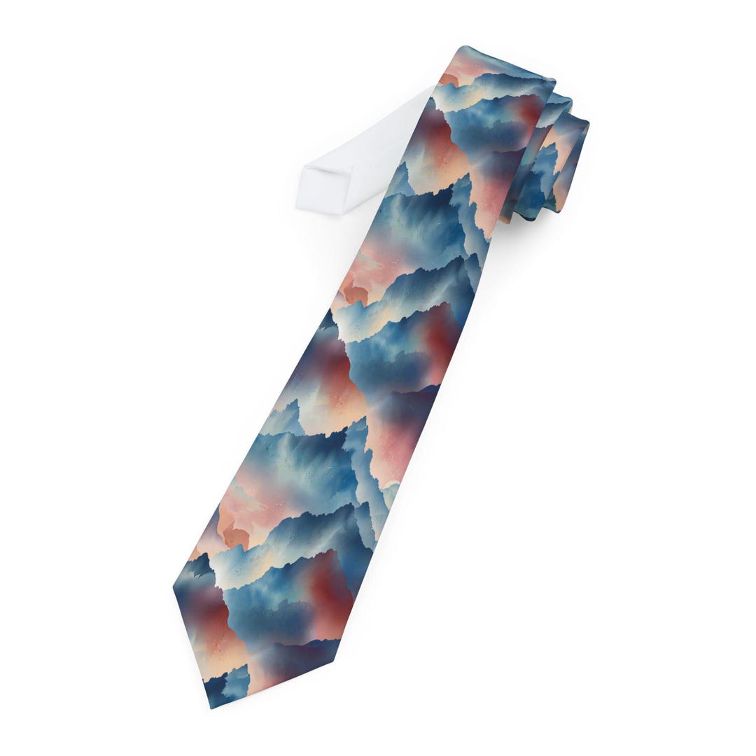 Necktie, Misty Mountains Tie, Nature Lover's Neckwear, Mountain ...