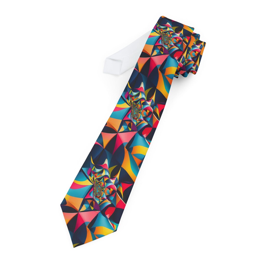 Necktie, Colorful Lines and Gradients Artwork, Fashion Accessory for ...