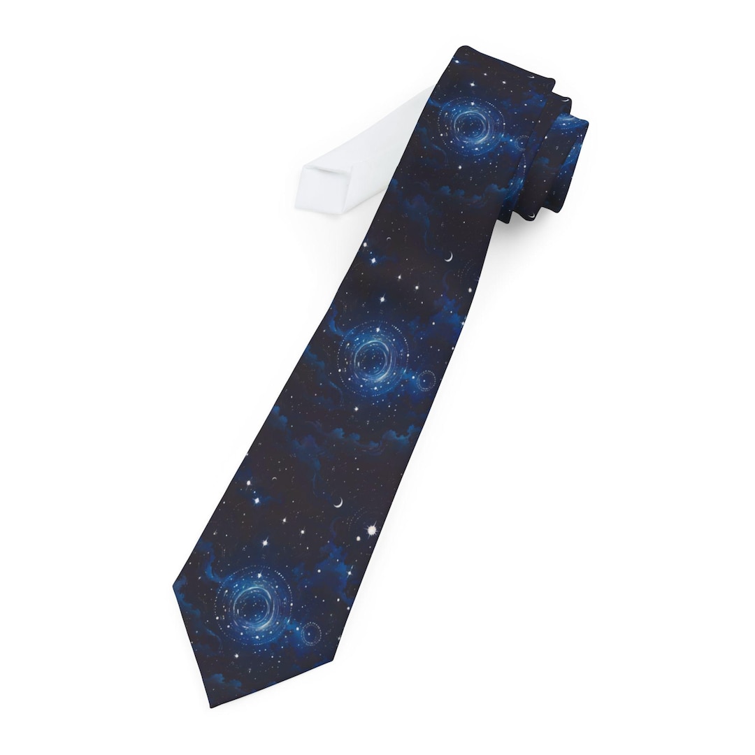 Necktie, Cosmic Navigation Tie, Starry Sky Accessory, Constellation ...
