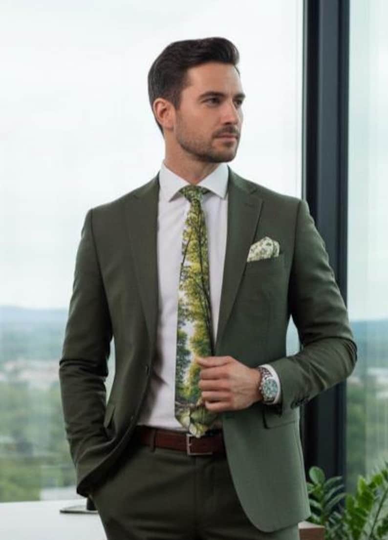 Buy Deer Drinking in the Forest Necktie | Woodland Wildlife Tie Online ...