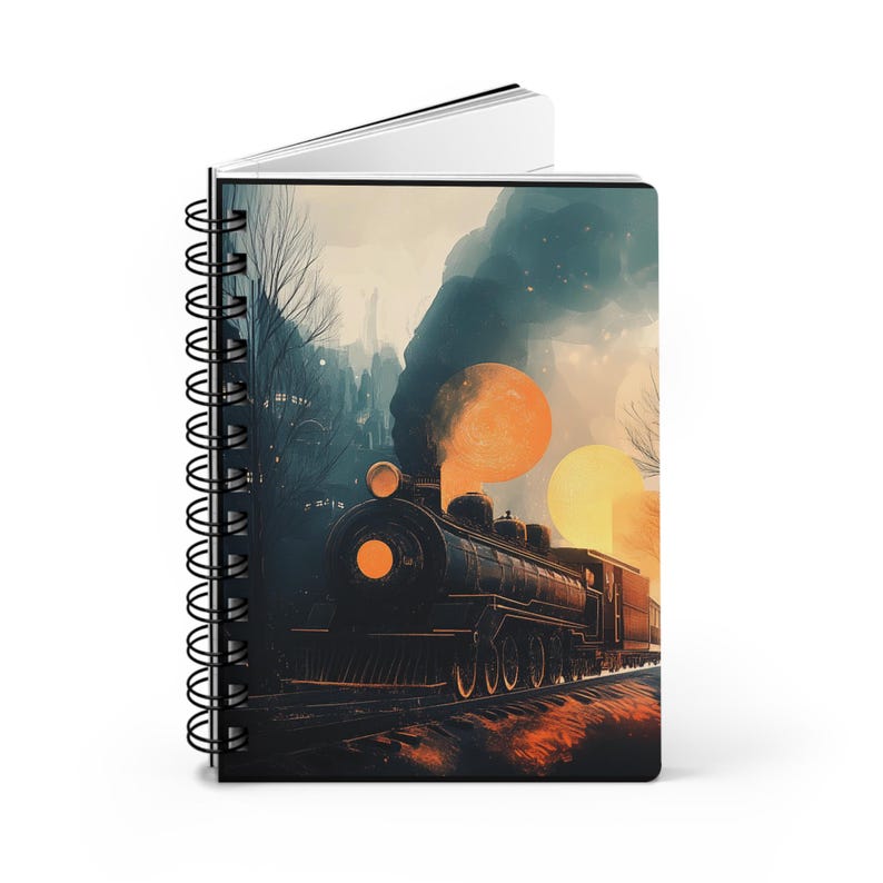 Vintage Train Spiral Bound Journal, Perfect Gift for Travelers, Writing ...
