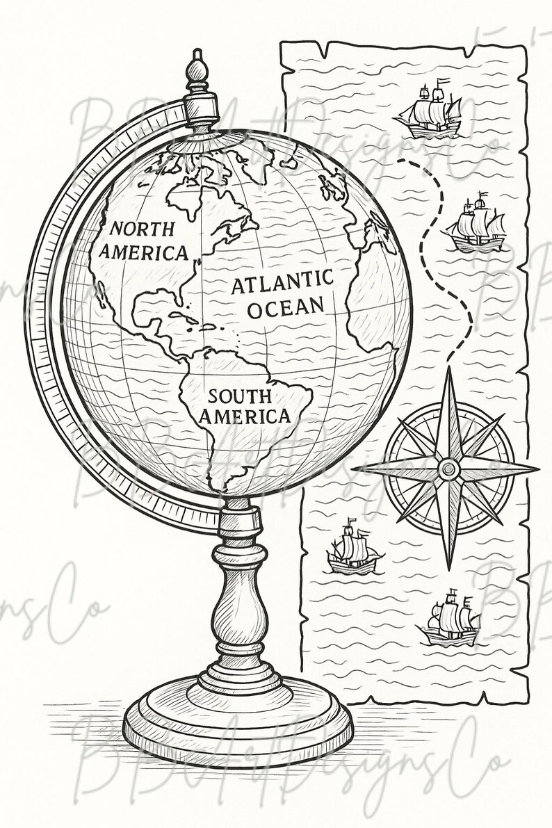 Columbus Day & Explorer Coloring Pages | 5 Printable Kids Coloring ...