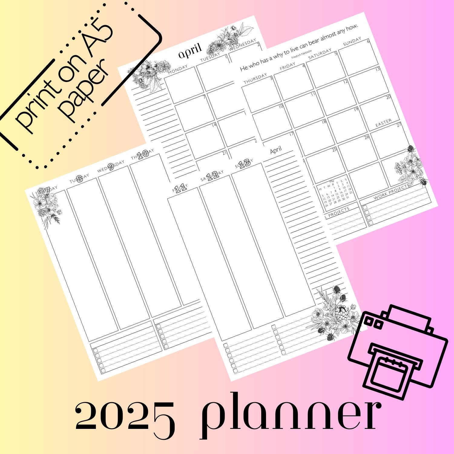 2025 PRINTABLE Wildflower Calendar, Budget, and Planner - Etsy