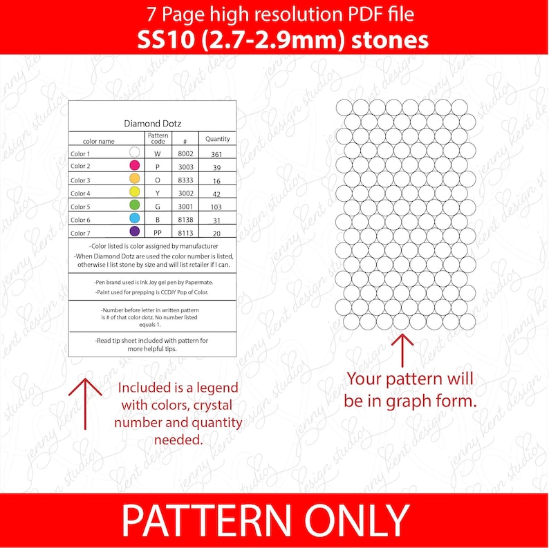 Stars & Stripes Bling Pen Template: SS10 Rhinestone Pattern (PDF ...