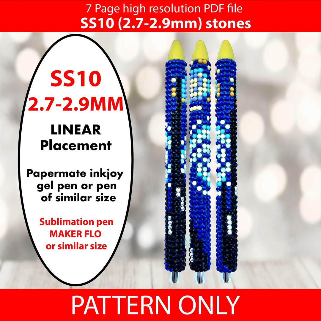 Van Gogh Starry Night Bling Pen Template: SS10 Rhinestone Graph (PDF ...