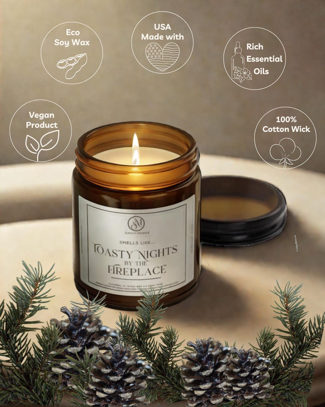 Smells Like...toasty Nights by the Fireplace Fall Holidays Scented Soy ...