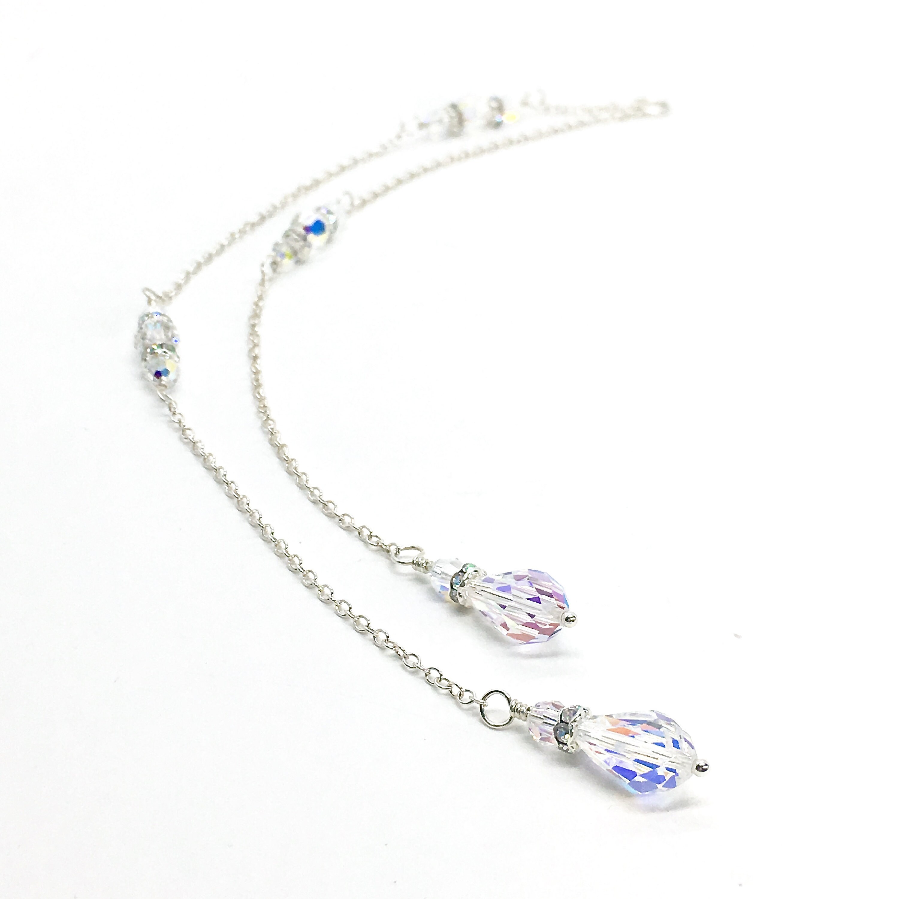 Prom Drop Back Necklace | Sparkly Long Back Necklace | Nickel Free Prom ...