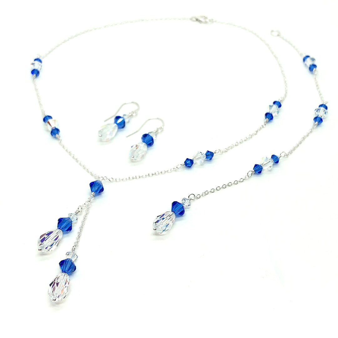 Mother of the Bride Jewelry Set | Sapphire Blue | Teardrop Swarovski ...
