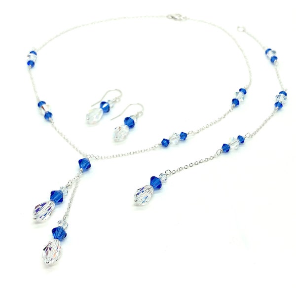 Swarovski Necklace Sapphire Wedding Jewelry Sets Etsy