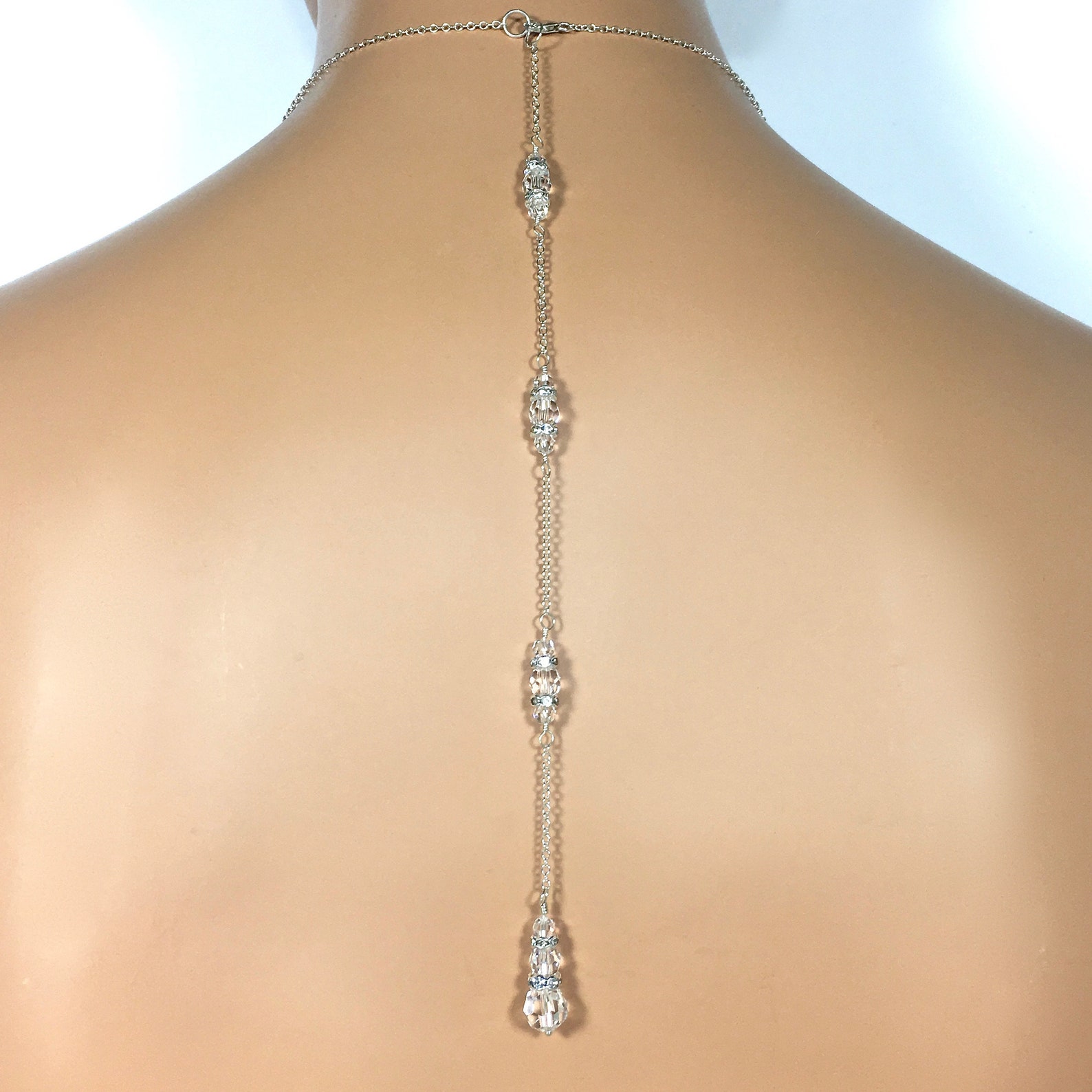 Open Back Dress Necklace Set Pearl Front to Back Necklace | Etsy