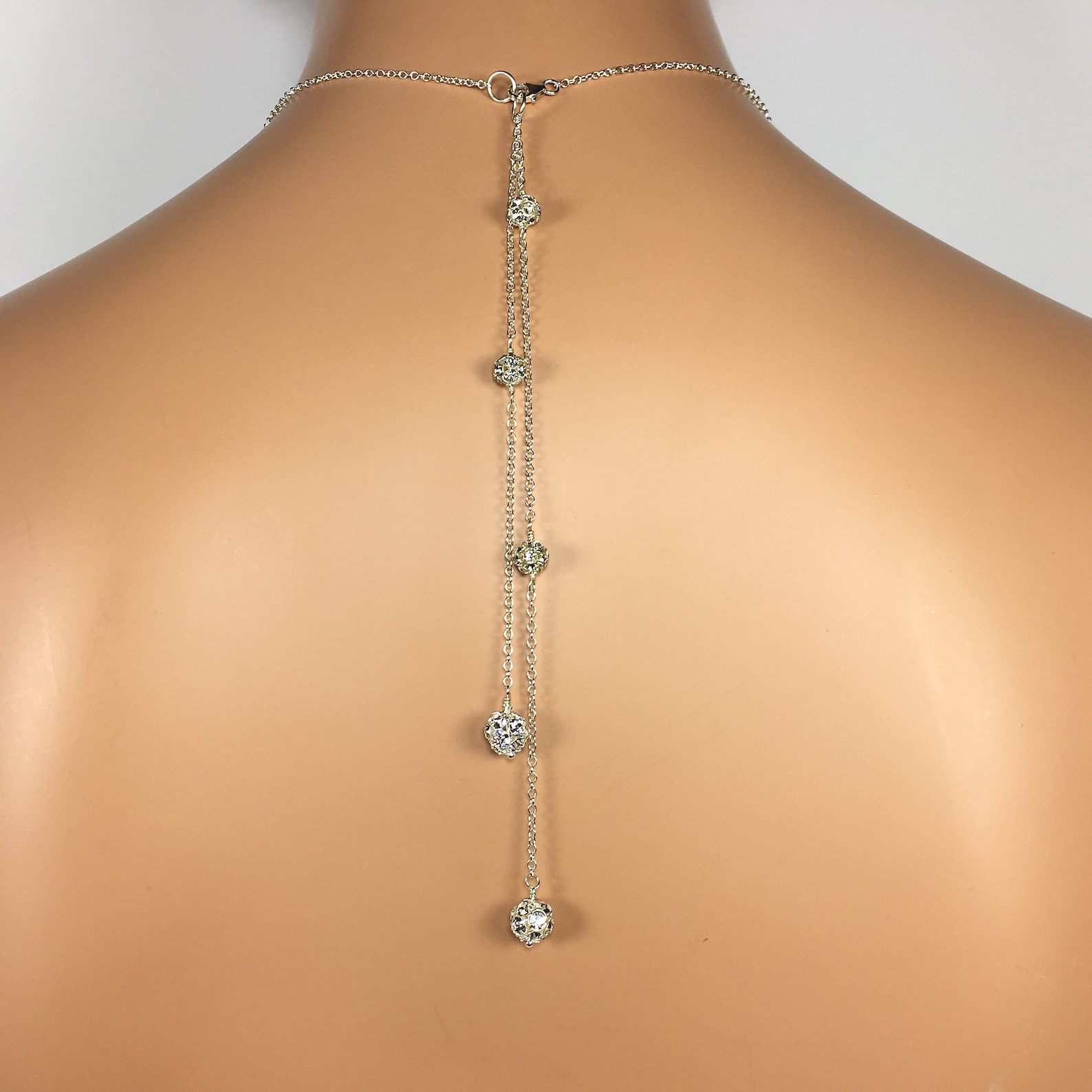 Low Back Bridal Jewelry Pave Crystal Bridal Necklace ATTACHMENT ...