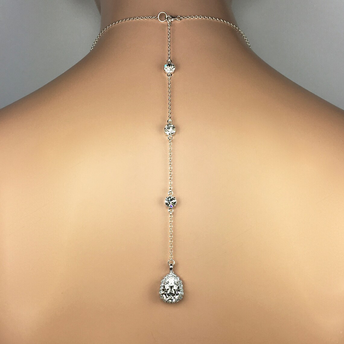 Crystal Backdrop Necklace Wedding Swarovski Crystal Bridal Jewelry ...