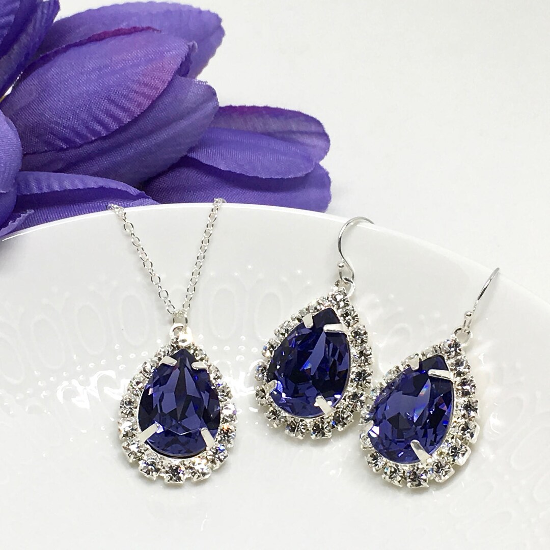 Sparkly Purple Jewelry | Backdrop Statement Necklace Pendant | Large ...