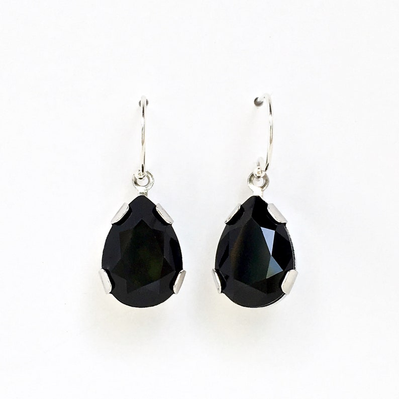 Black Crystal Backdrop Necklace for Little Black Dress Jewelry | Formal ...