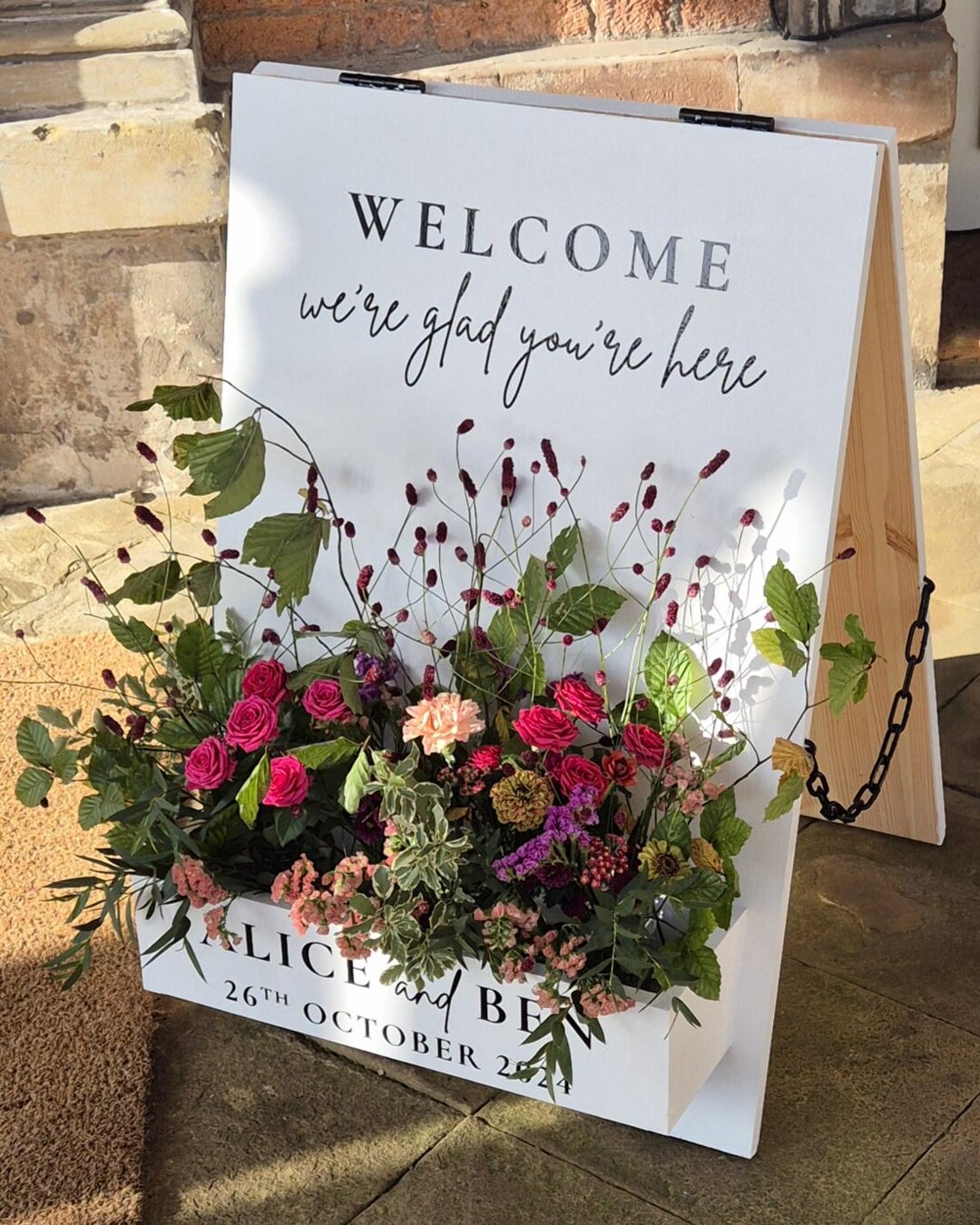 Welcome Sign With Flower Box, A-frame With Flower Box, Wedding Display ...