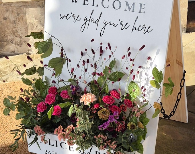 Welcome Sign With Flower Box, A-frame With Flower Box, Wedding Display ...