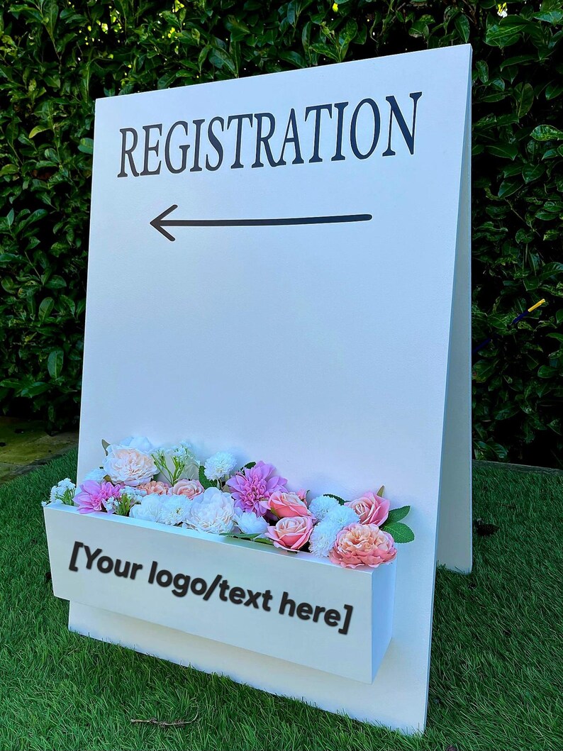 Welcome Sign With Flower Box, A-frame With Flower Box, Wedding Display ...
