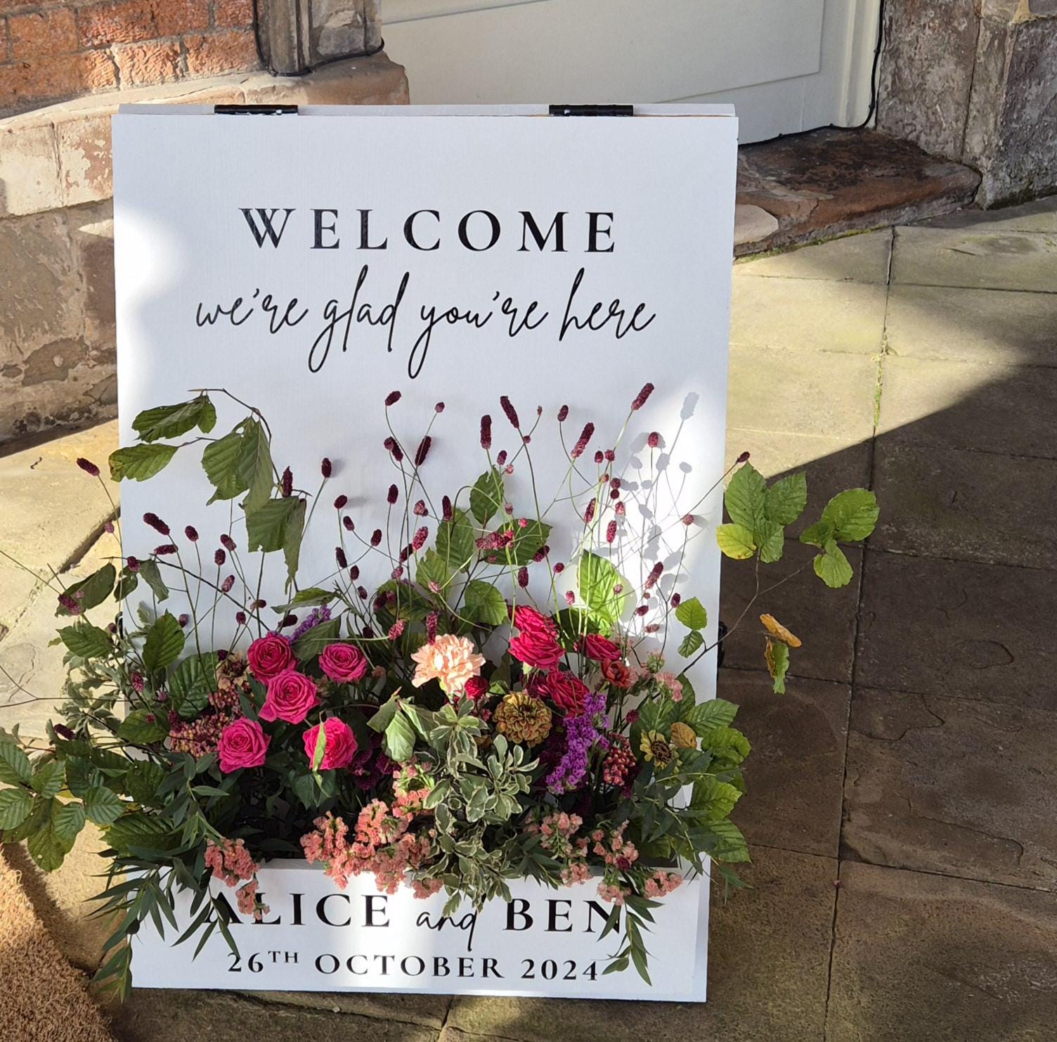 Welcome Sign With Flower Box, A-frame With Flower Box, Wedding Display ...