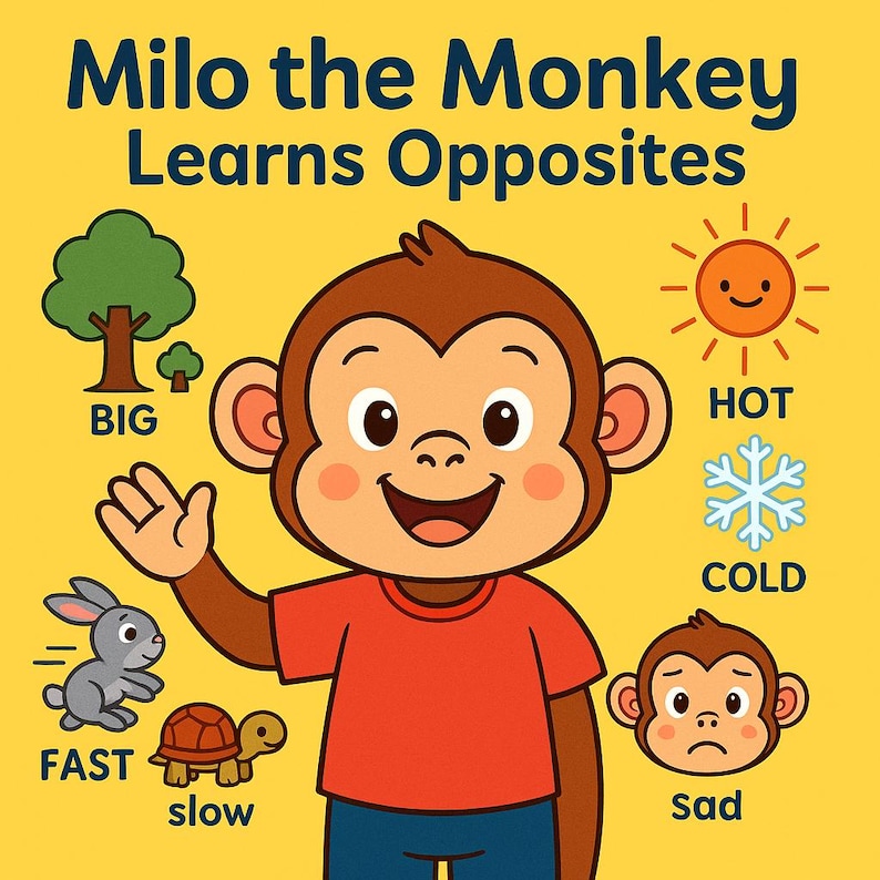 Milo the Monkey Opposites - Educational Children's Book by Tiny Brain ...