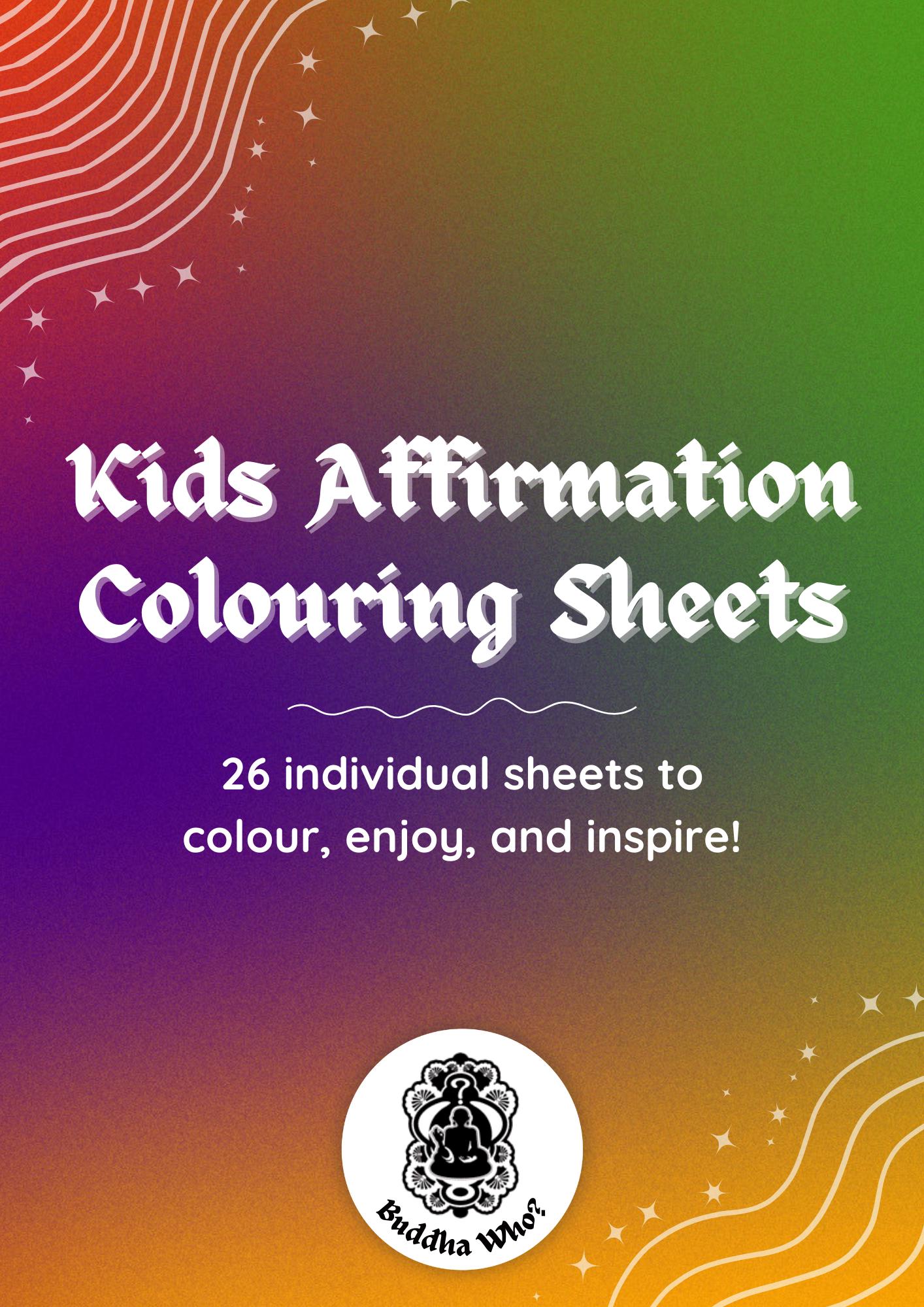 Kids Alphabet Affirmations Colouring Sheets Digital Download - Etsy