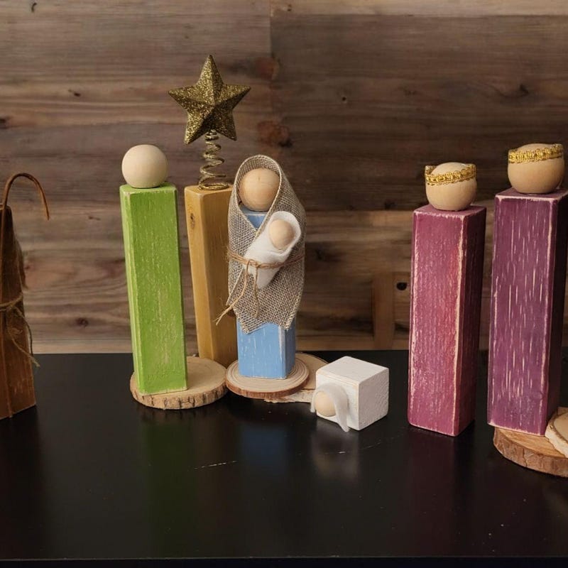 Nativity Wood Blocks - Etsy