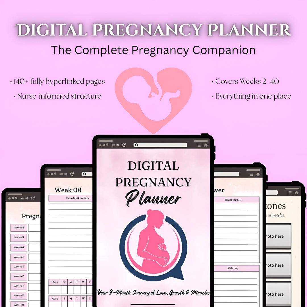 Digital Pregnancy Planner – Weekly Tracker, Birth Plan (digital ...