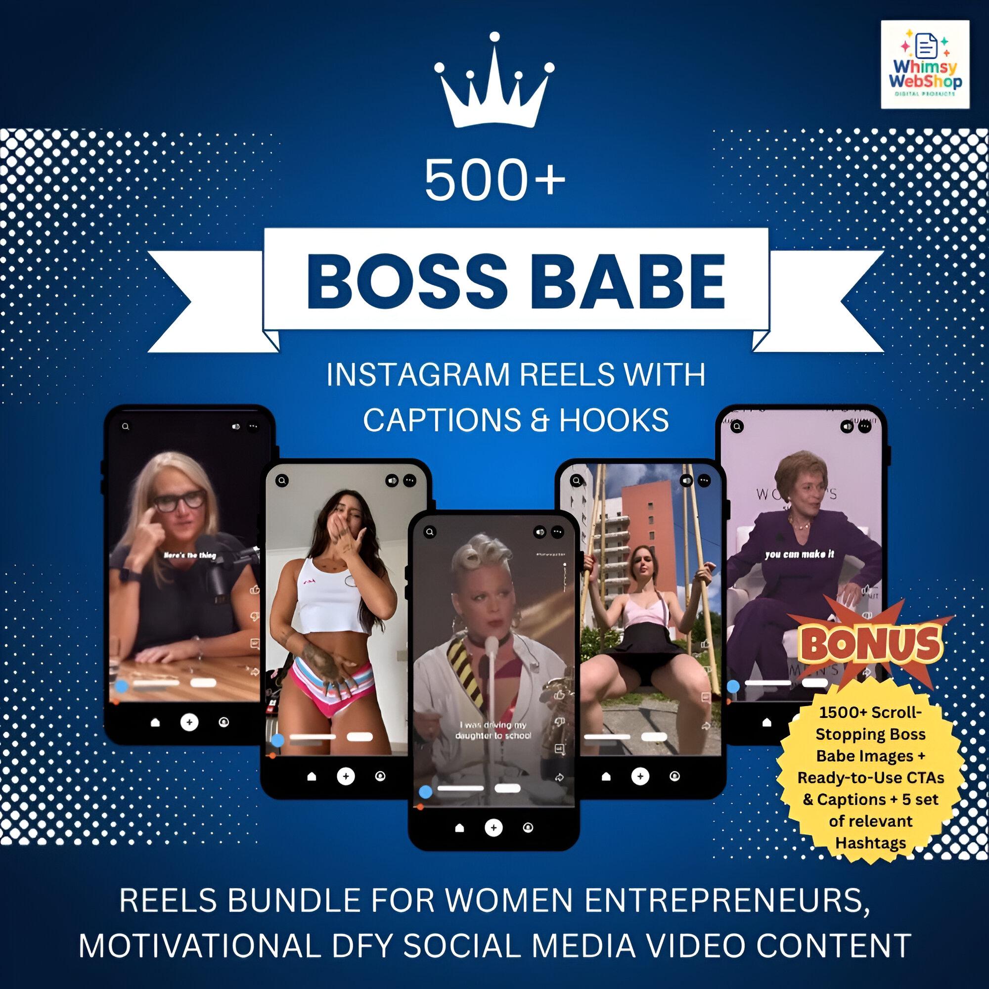 500+ Boss Babe Instagram Reels Bundle With Captions & Hooks Done-for ...