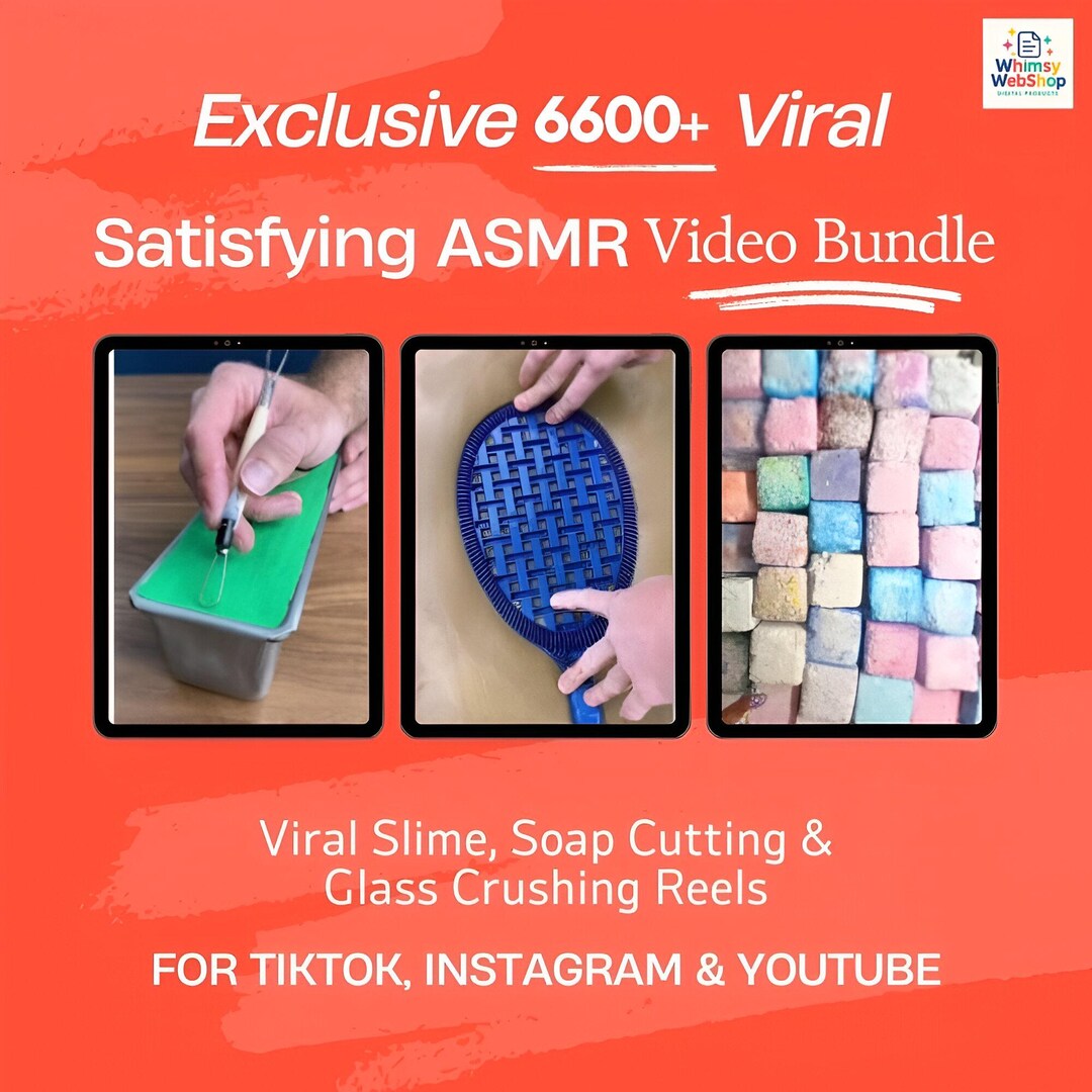 6600+ Viral ASMR Video Reels: Slime, Soap Cutting, Glass Crushing for ...