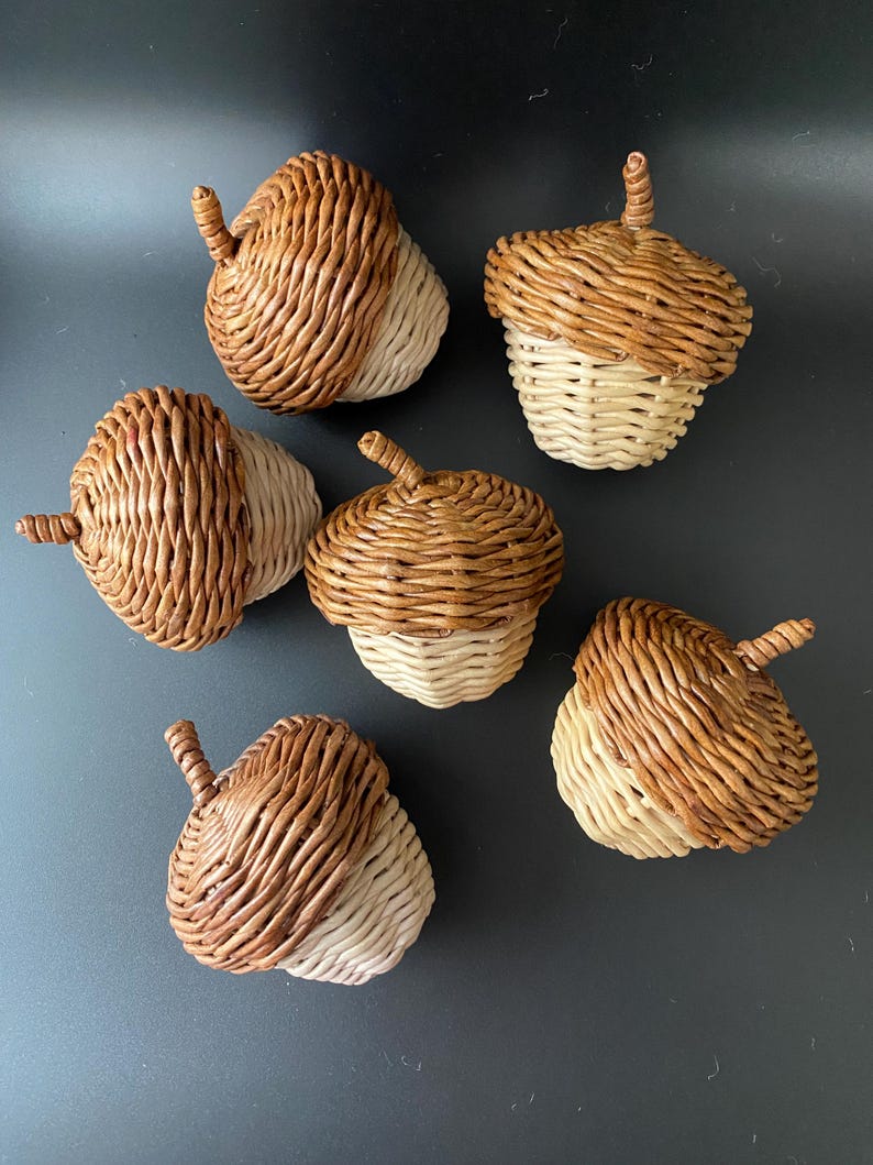 Wicker Acorn Decor for the Nursery Toy Storage Box Jewelry Box ...