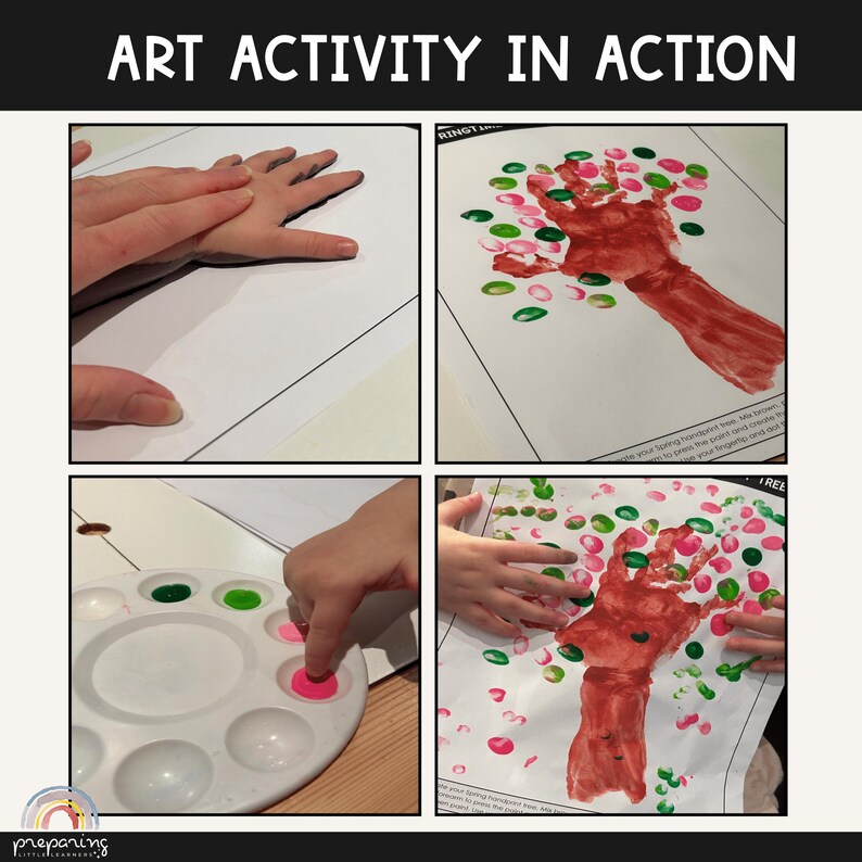 Spring Handprint Tree Art Activity for Toddlers Pre-k, Spring Fine ...