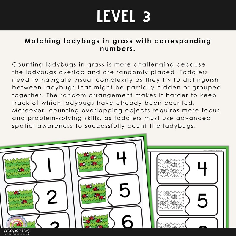 Number Match Puzzle for Toddlers, Hands-on Counting & Learning Activity ...