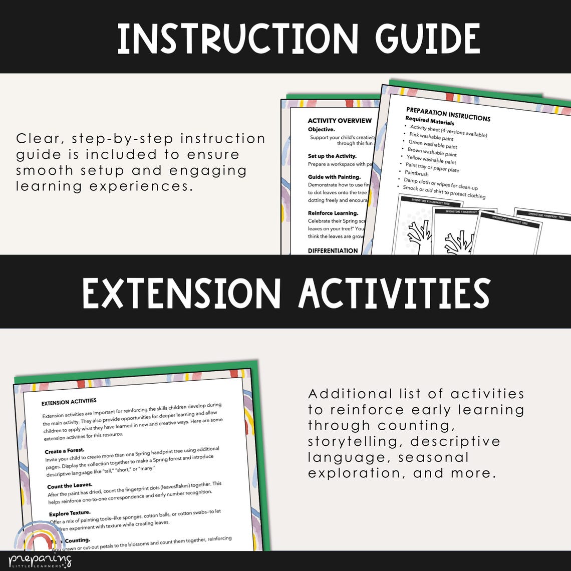 Spring Handprint Tree Art Activity for Toddlers Pre-k, Spring Fine ...