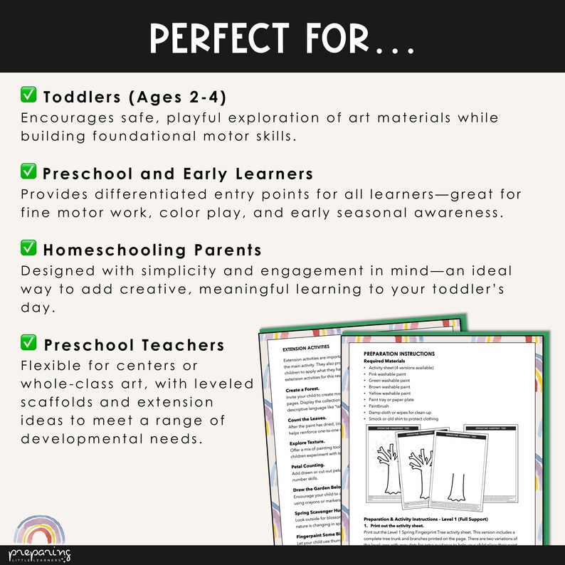 Spring Handprint Tree Art Activity for Toddlers Pre-k, Spring Fine ...