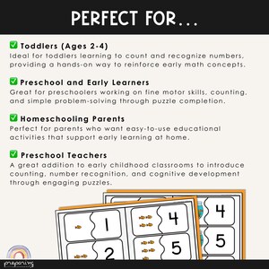 Number Match Puzzle for Toddlers, Hands-on Counting & Learning Activity ...