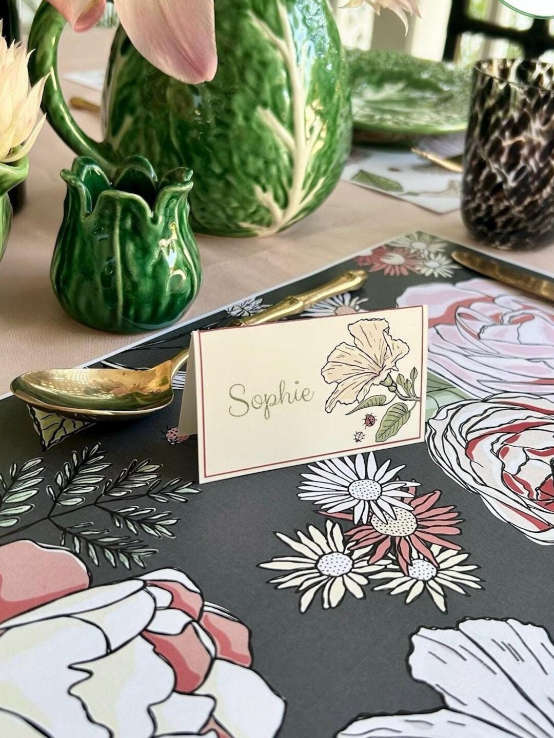 Flower, Ladybird, Place Card, Digital Download, Editable, Printable ...