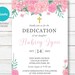 Pink Rose Dedication/baptism Invitation, Editable, Printable, Digital ...