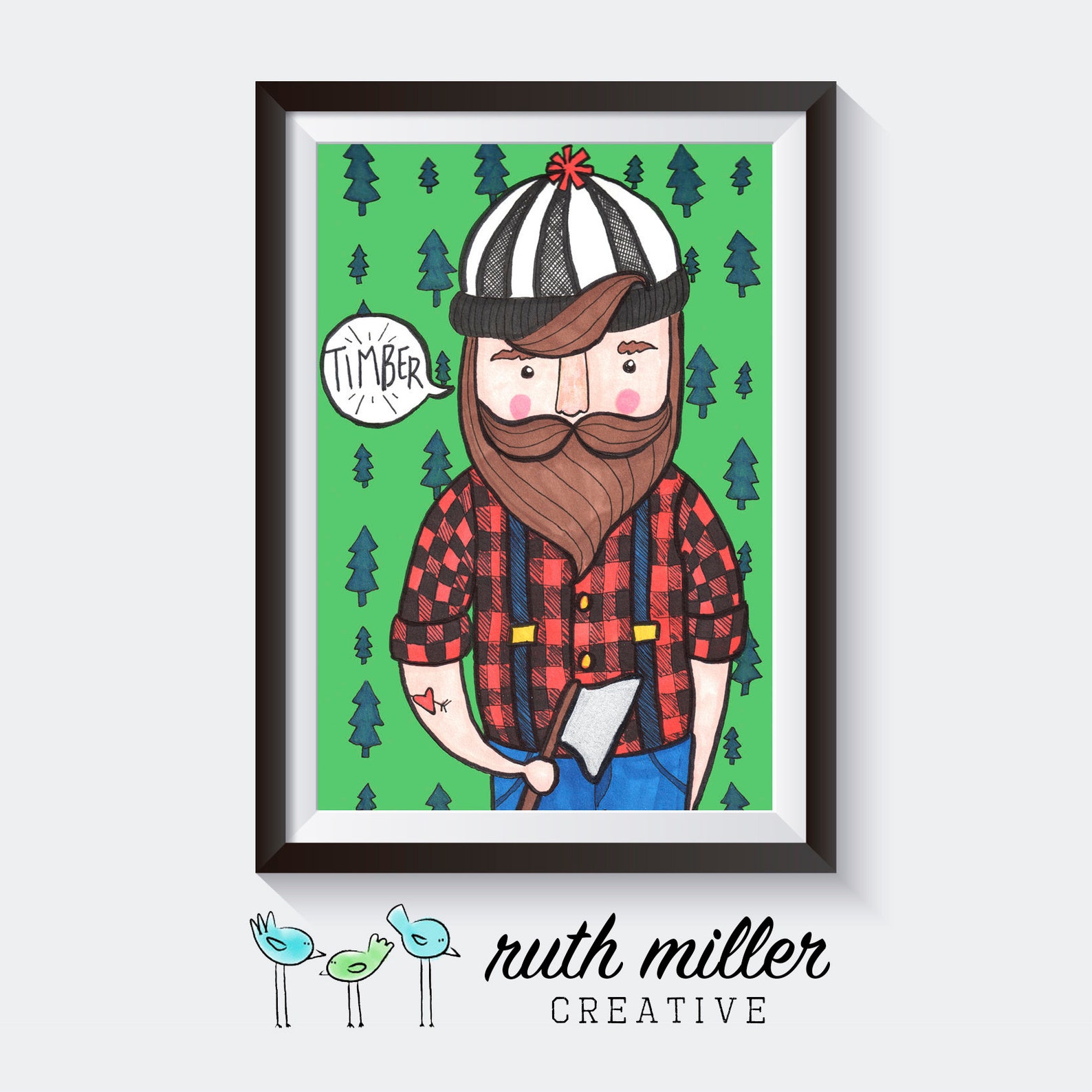 Timber Lumberjack Art Print, Printable, Digital Download - Etsy