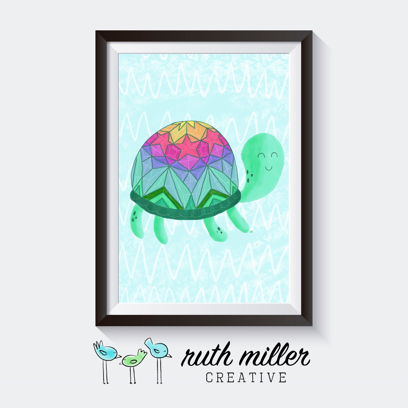 Rainbow Turtle Art Print Wall Art Printable Digital - Etsy