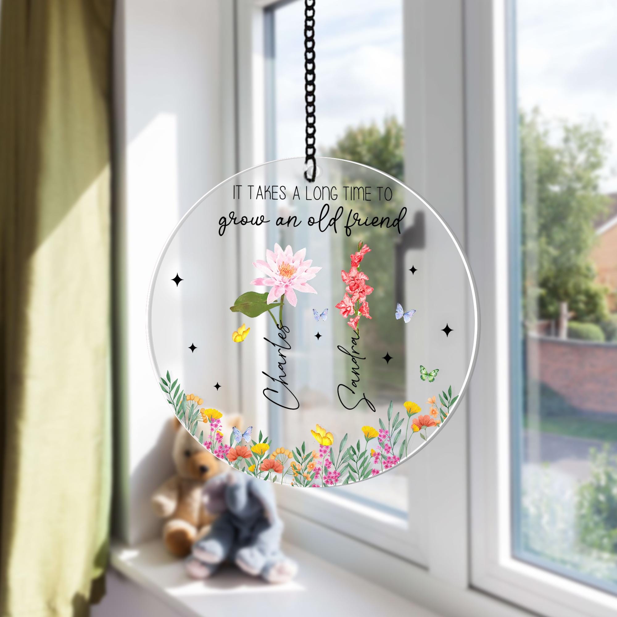 It Takes A Long Time to Grow an Old Friend Suncatcher, Custom Soul ...