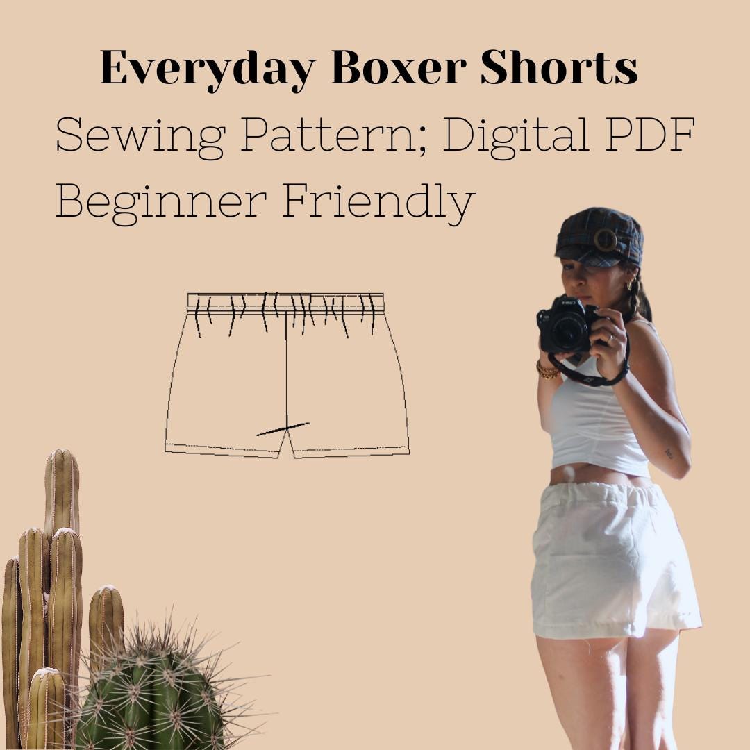 Cute Boxer Shorts Sewing Pattern - Beginner Friendly PDF - DIY Lounge ...
