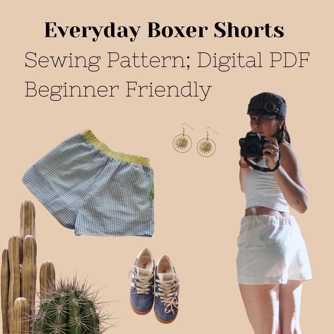 Cute Boxer Shorts Sewing Pattern - Beginner Friendly PDF - DIY Lounge ...