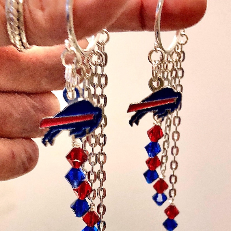 Red Hoop Bling Earrings - Etsy