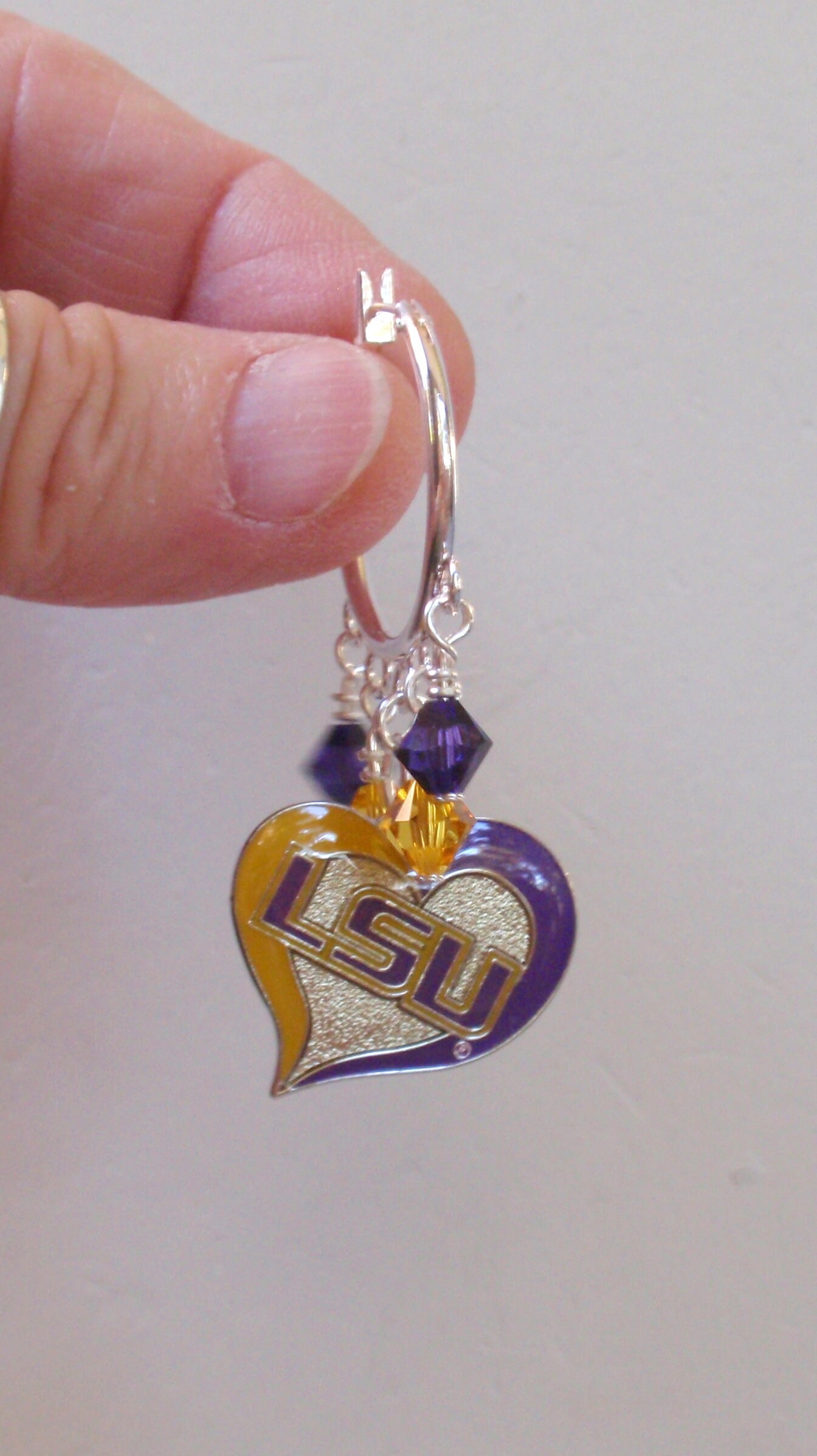 LSU Tigers Purple and Gold Crystal 23 Mm Hoop Earrings - Etsy