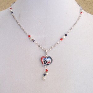 Houston Texans White Pearl Red and Navy Crystal Stainless Steel Chain ...